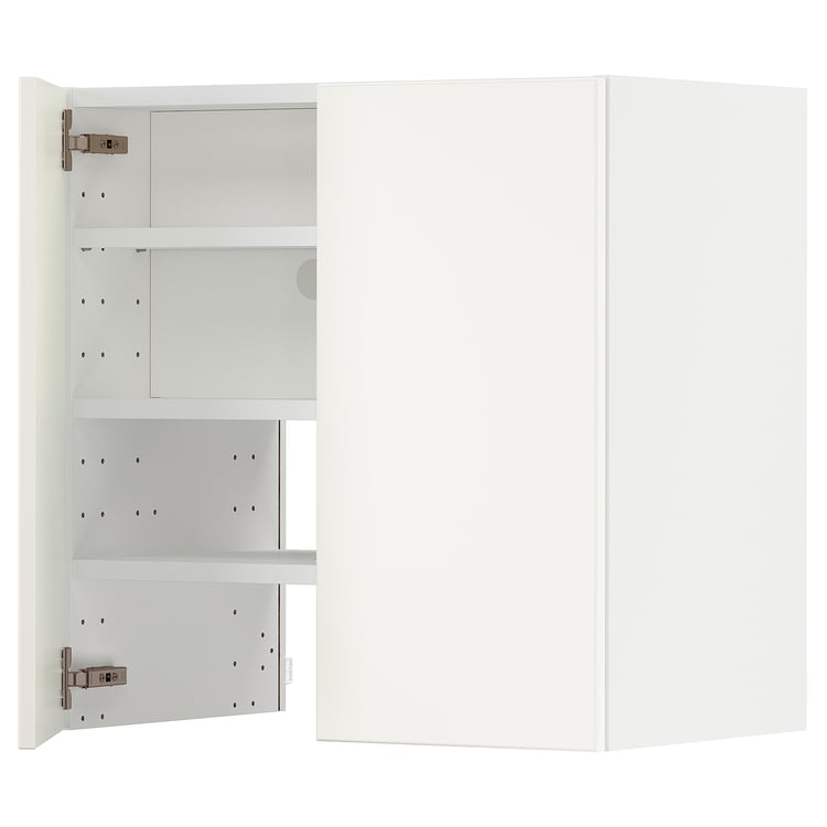 METOD wall cabinet for cooker hood with shelf/door, white/Veddinge ...