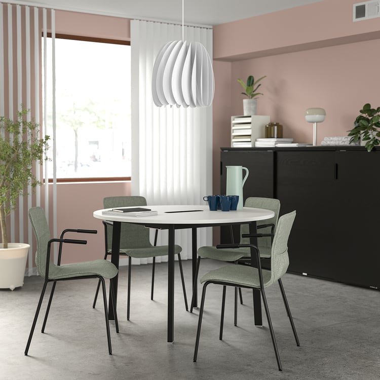 MITTZON conference table, round white/black, 120x75 cm - IKEA UK