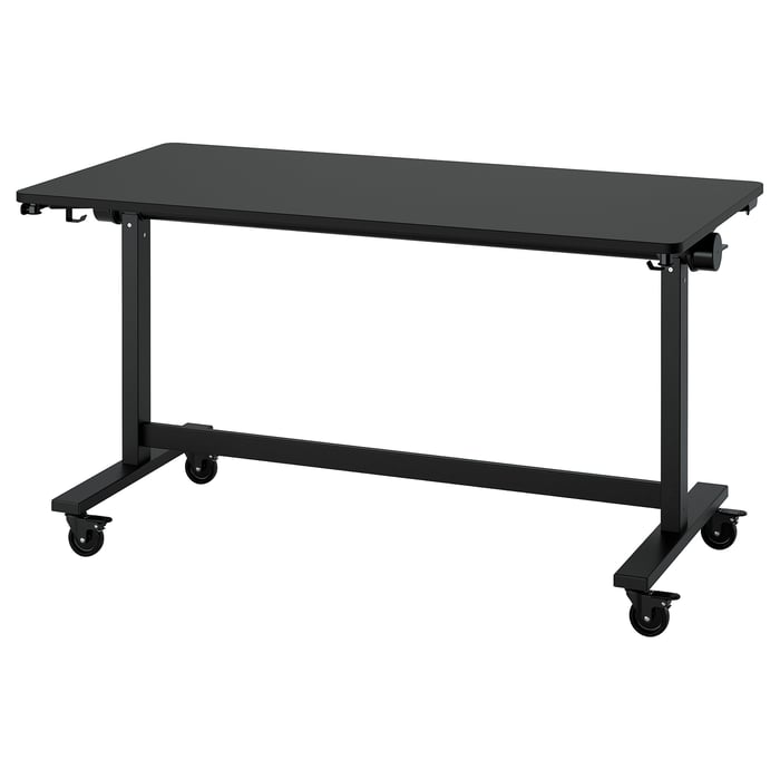 MITTZON foldable table with castors, black, 140x70 cm - IKEA UK