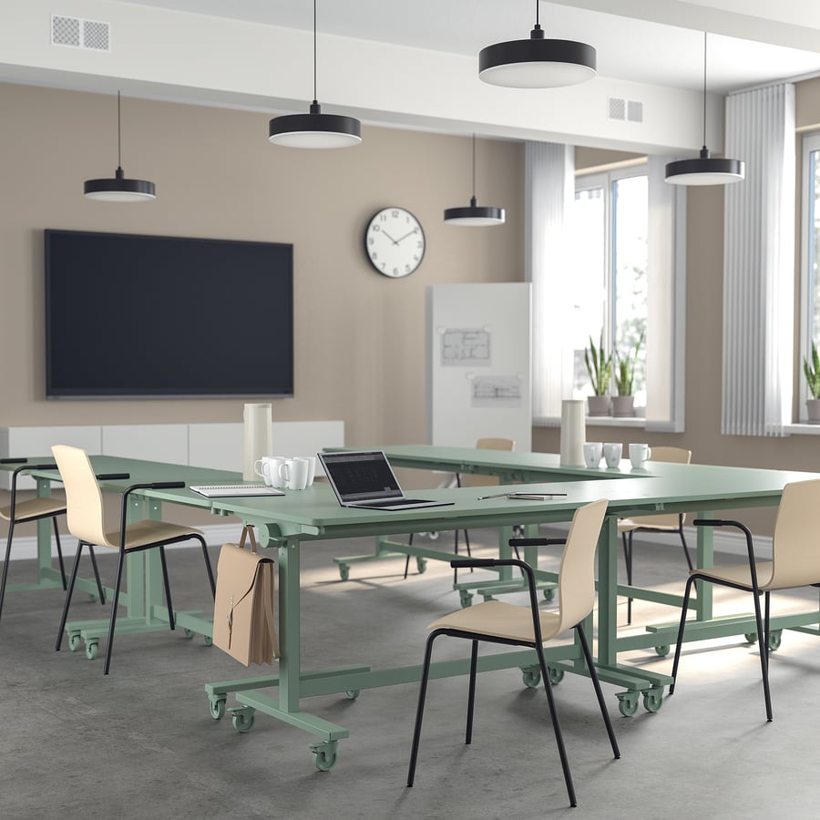 MITTZON foldable table with castors, green, 140x70 cm - IKEA UK