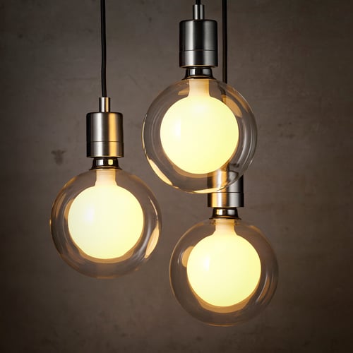 MOLNART LED bulb E27 200 lumen, double globe clear glass, 150 mm - IKEA UK