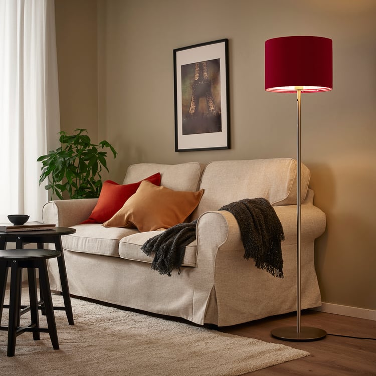 MOLNSKIKT dark red velvet, lamp shade, 33 cm - IKEA UK