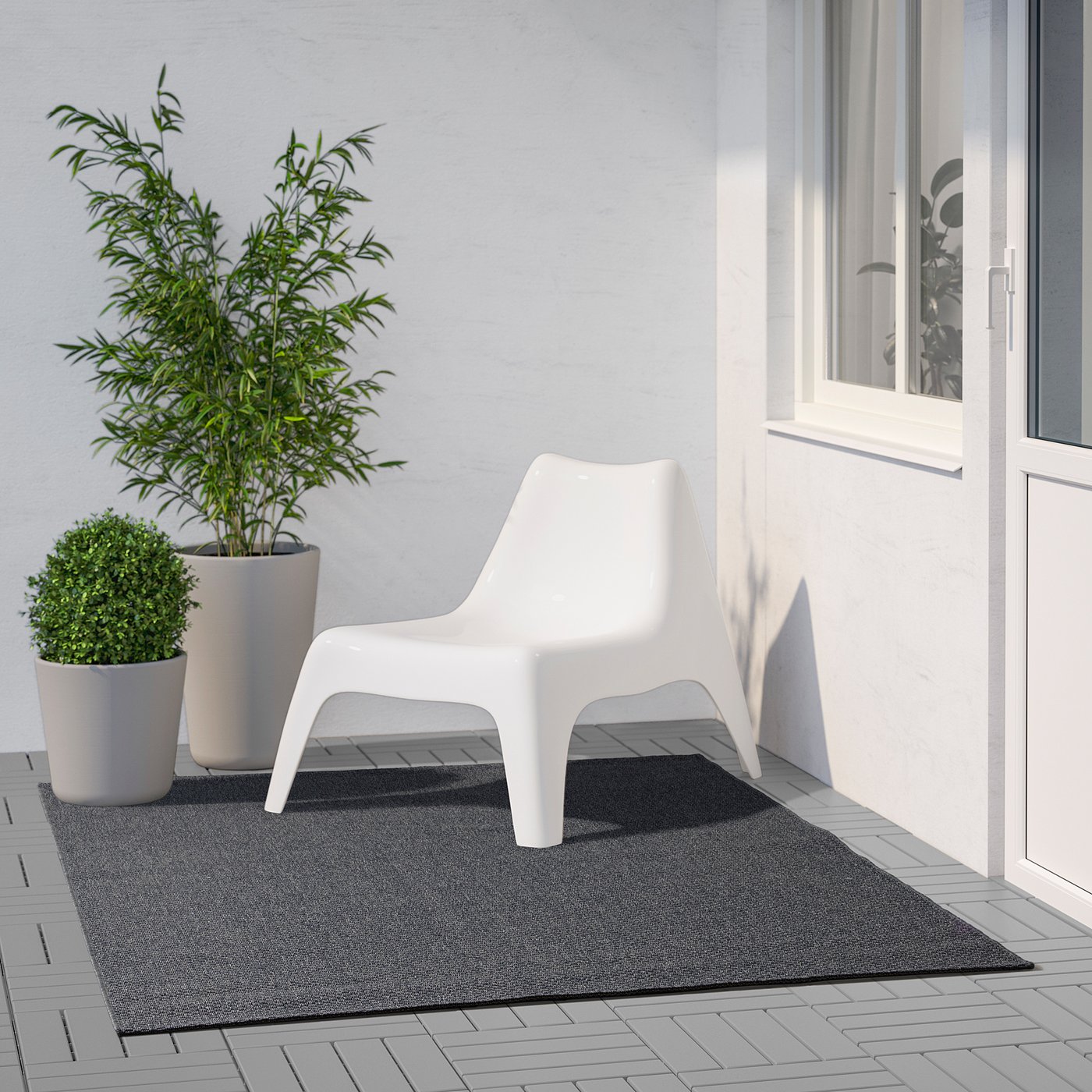 MORUM dark grey in/outdoor, Rug flatwoven, in/outdoor, 160x230 cm - IKEA