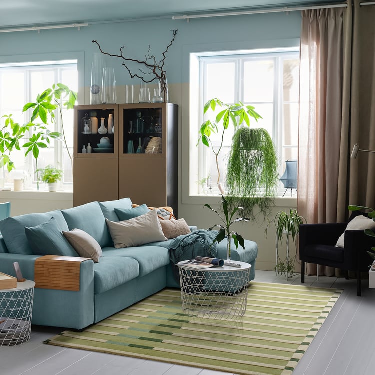 MOSKITGRÄS rug, low pile, green/handmade, 200x300 cm - IKEA UK