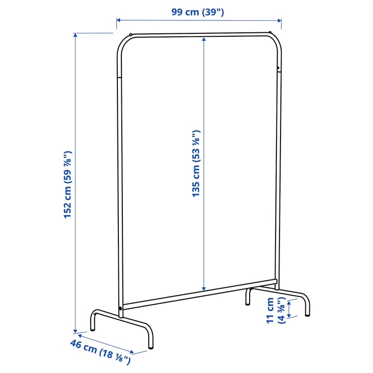 MULIG white, Clothes rack, 99x46 cm - IKEA UK