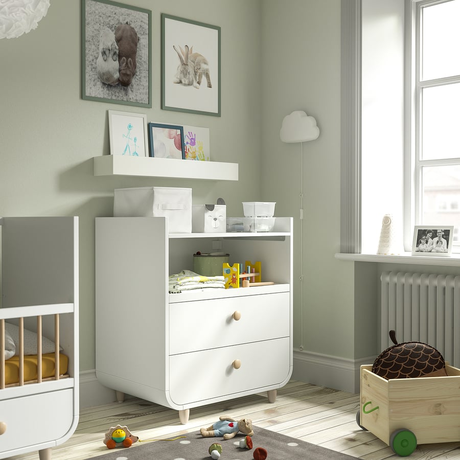MYLLRA changing table with drawers, white - IKEA UK