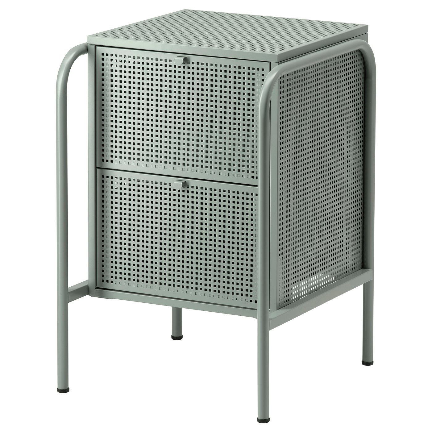 NIKKEBY grey-green, Chest of 2 drawers, 46x70 cm - IKEA