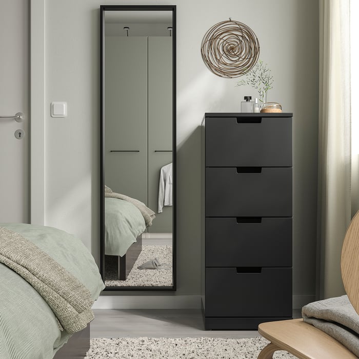 NISSEDAL mirror, black, 40x150 cm - IKEA UK