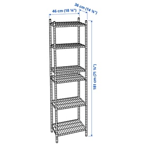 OMAR 1 shelf section, 46x36x181 cm - IKEA