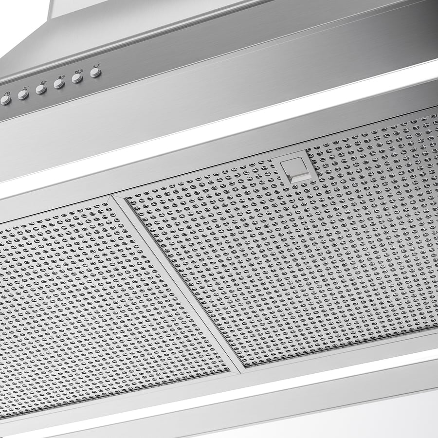 OMNEJD ceiling-mounted cooker hood, stainless steel, 90 cm - IKEA