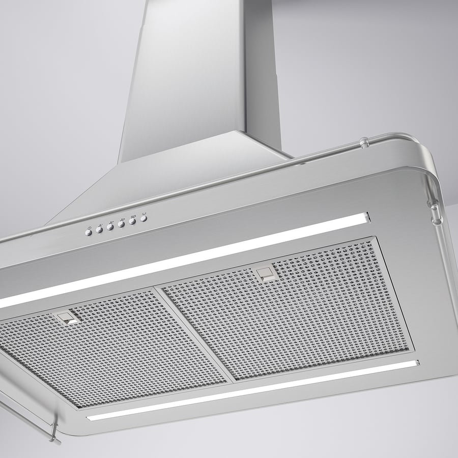 OMNEJD ceiling-mounted cooker hood, stainless steel, 90 cm - IKEA