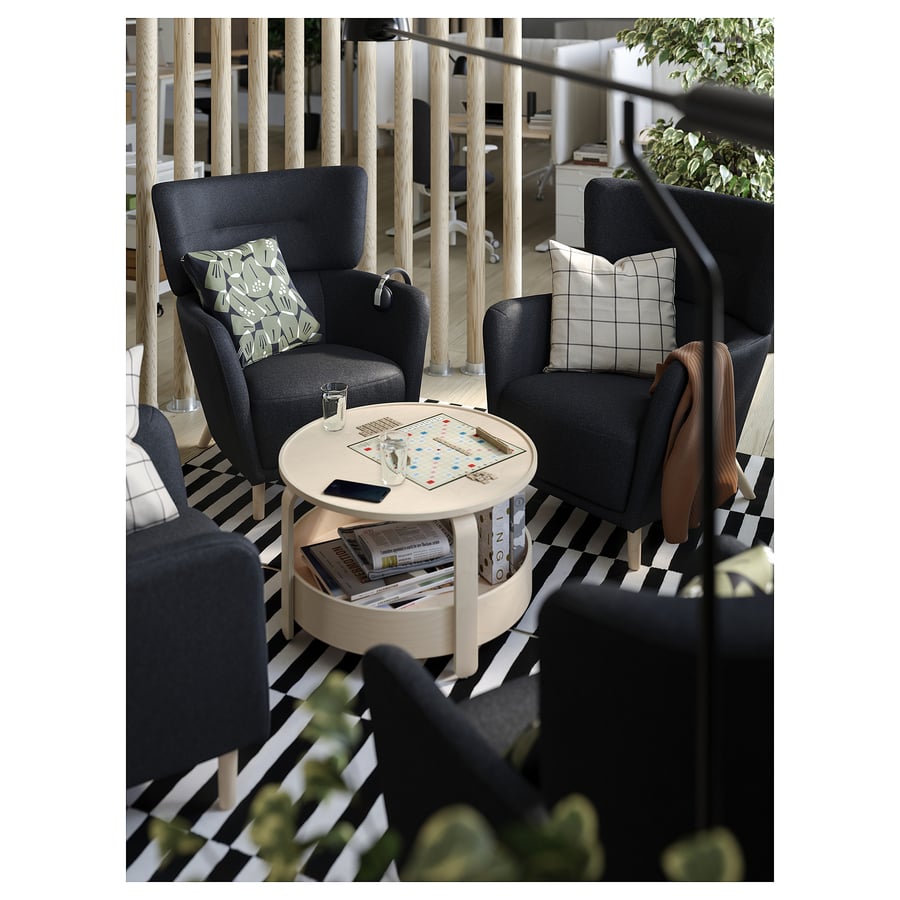 OSKARSHAMN wingback chair, Gunnared black-grey - IKEA UK