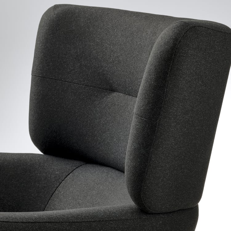 OSKARSHAMN wingback chair with footstool, Gunnared black/grey - IKEA UK