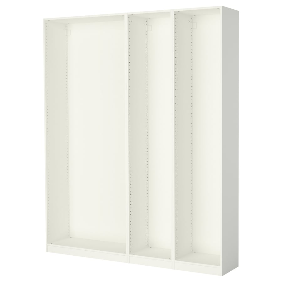 PAX 3 wardrobe frames, white, 200x35x236 cm - IKEA UK