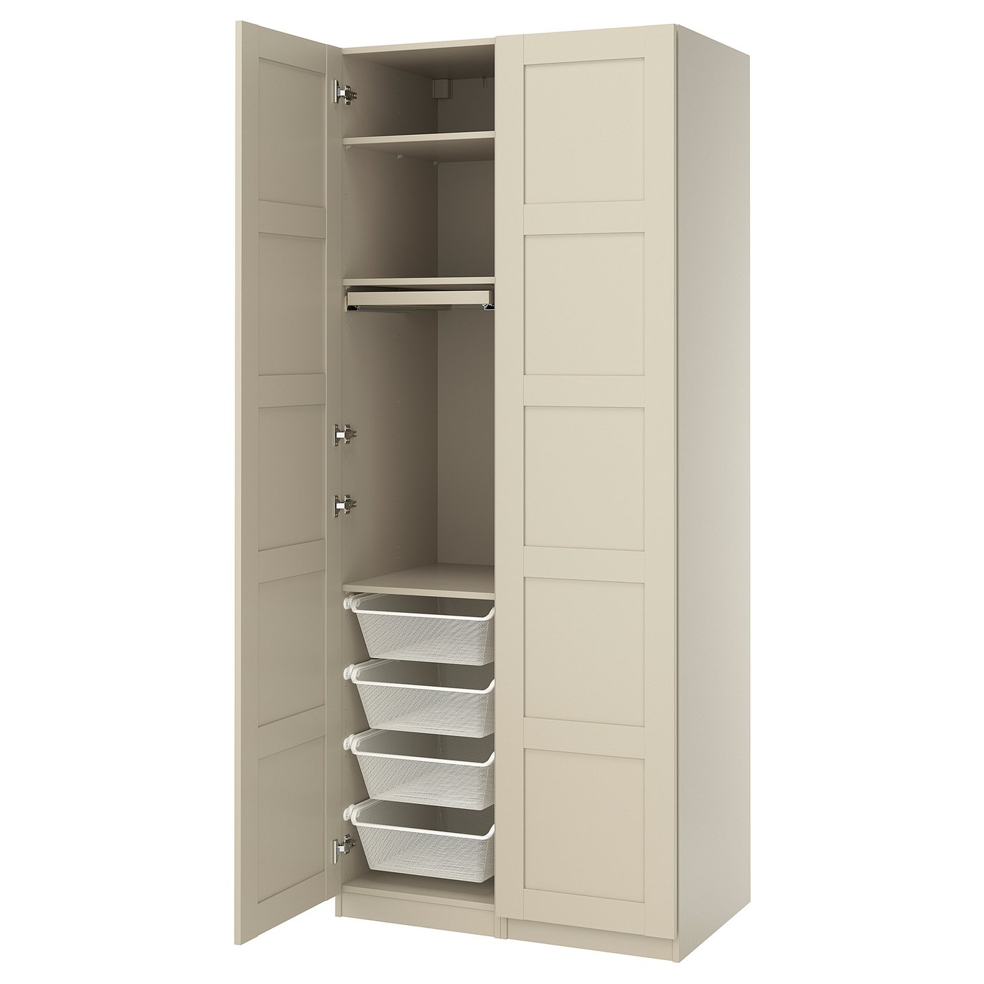 PAX / BERGSBO wardrobe combination, grey-beige/grey-beige, 100x60x236 ...