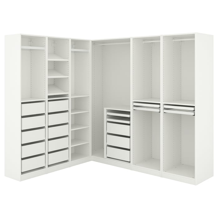 PAX corner wardrobe, white, 211/213x201 cm - IKEA UK