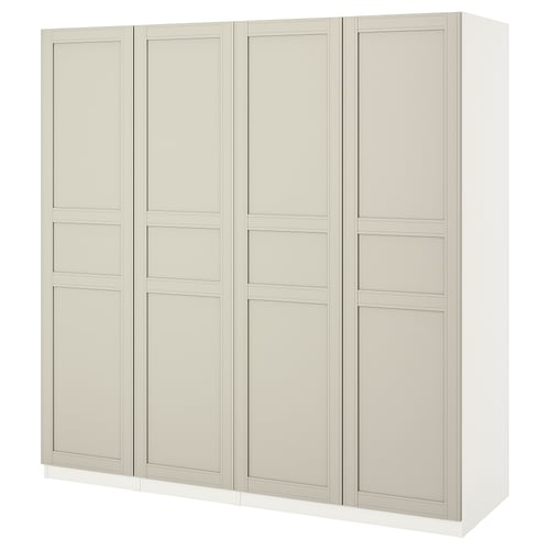 PAX / FLISBERGET wardrobe, white/light beige, 200x60x201 cm - IKEA UK