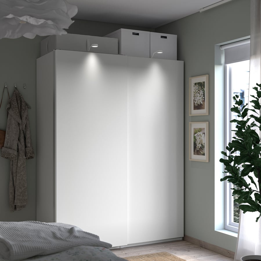 PAX / HASVIK wardrobe combination, white/white, 150x66x201 cm - IKEA UK