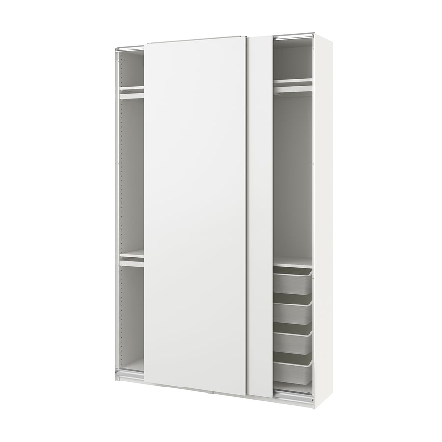 PAX / HASVIK wardrobe combination, white/white, 150x43x236 cm - IKEA UK