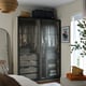 PAX / LUNDBRÄSMA wardrobe with sliding doors, grey-beige black ...