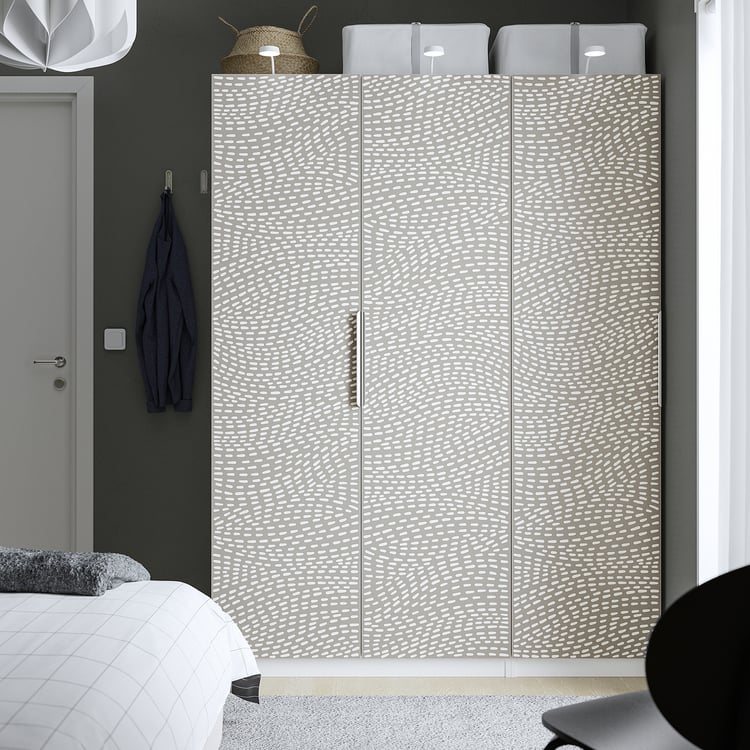 PAX / MISTUDDEN wardrobe combination, white/grey patterned, 150x60x201 ...
