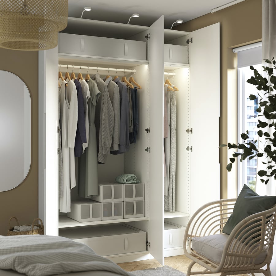 PAX / TONSTAD wardrobe combination, white/off-white, 150x60x236 cm ...