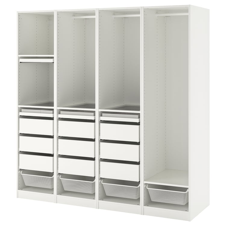 PAX wardrobe combination, white, 200x58x201 cm - IKEA UK