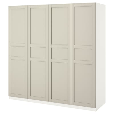 PAX white, Flisberget light beige, Wardrobe, 200x60x201 cm, Width: 200 ...