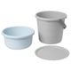 PEPPRIG 3-piece bucket set with lid, grey/blue - IKEA UK