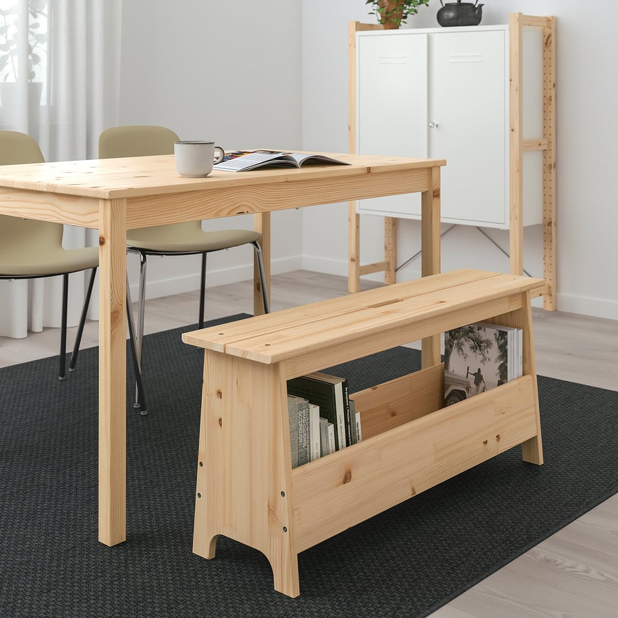 PERJOHAN Bench with storage, pine, 100 cm - IKEA