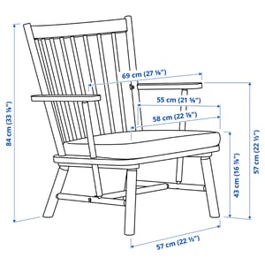 PERSBOL Armchair, birch/Tibbleby beige/grey - IKEA
