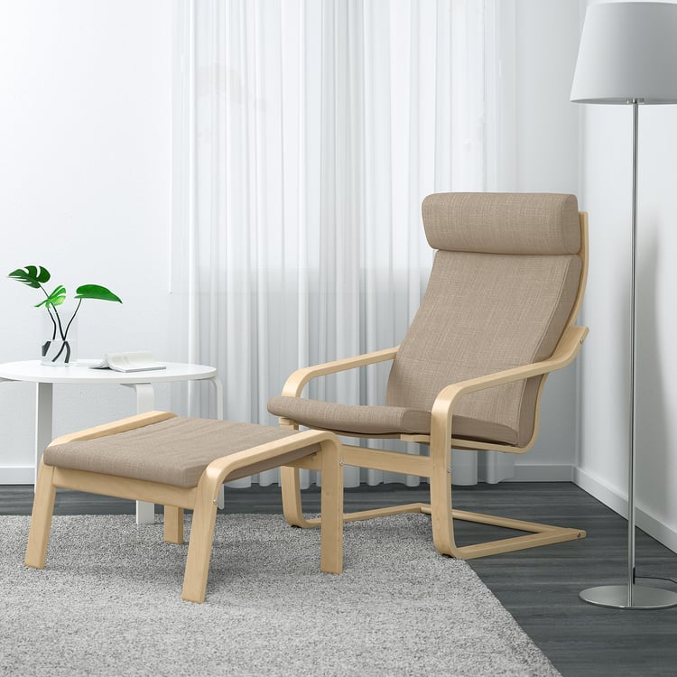 POÄNG armchair, Hillared beige, Width: 68 cm Height: 100 cm - IKEA UK