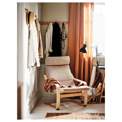 POÄNG armchair, Hillared beige, Width: 68 cm Height: 100 cm - IKEA UK