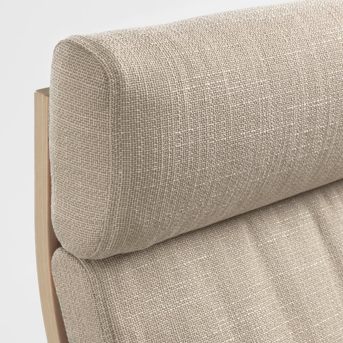 POÄNG armchair, white stained oak veneer/Hillared beige - IKEA UK