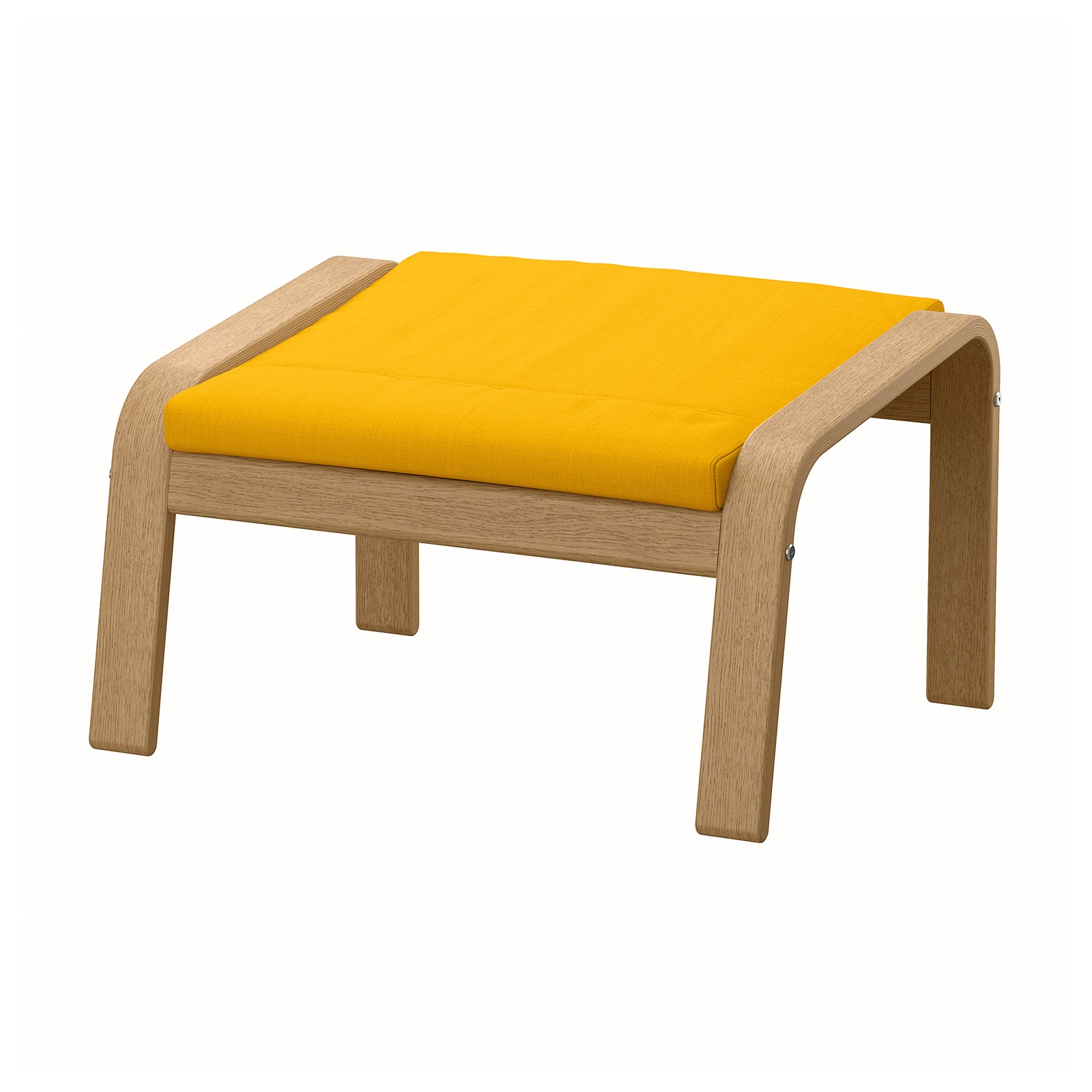 POÄNG Footstool - oak veneer/Skiftebo yellow - IKEA