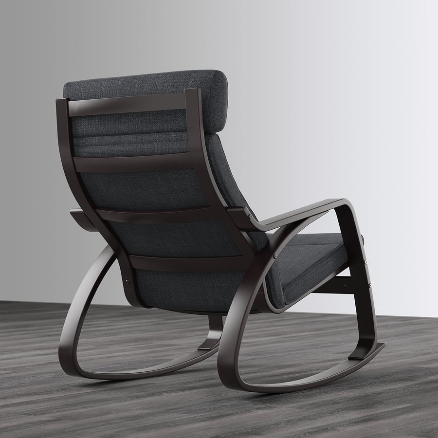 POÄNG rocking chair, black-brown/Hillared anthracite - IKEA UK