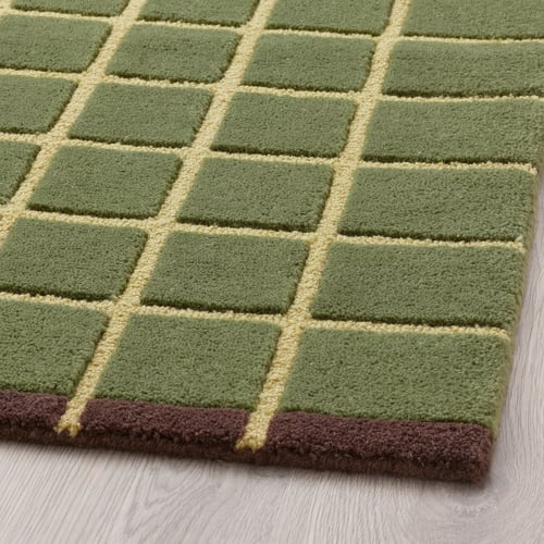 POSTKONTOR green, checkered door mat, 40x60 cm - IKEA UK