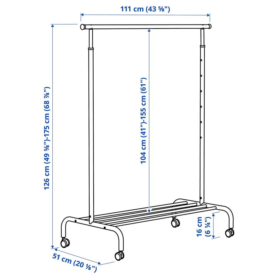 RIGGA white, Clothes rack - IKEA UK