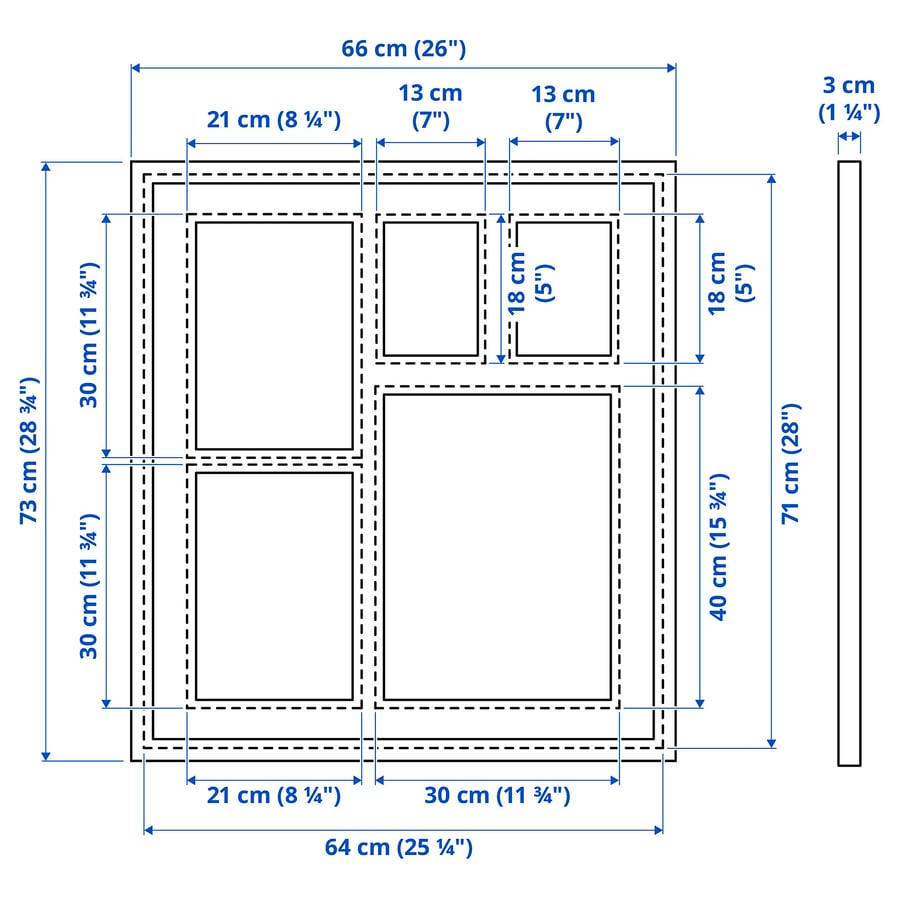 RÖDALM Photo Frame for 5 Pictures, Black, 64x71 cm - IKEA UK
