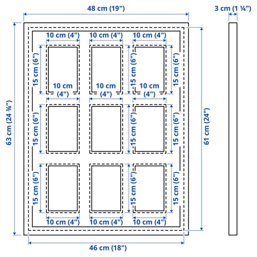 RÖDALM Photo Frame for 9 Pictures, Black, 46x61 cm - IKEA UK