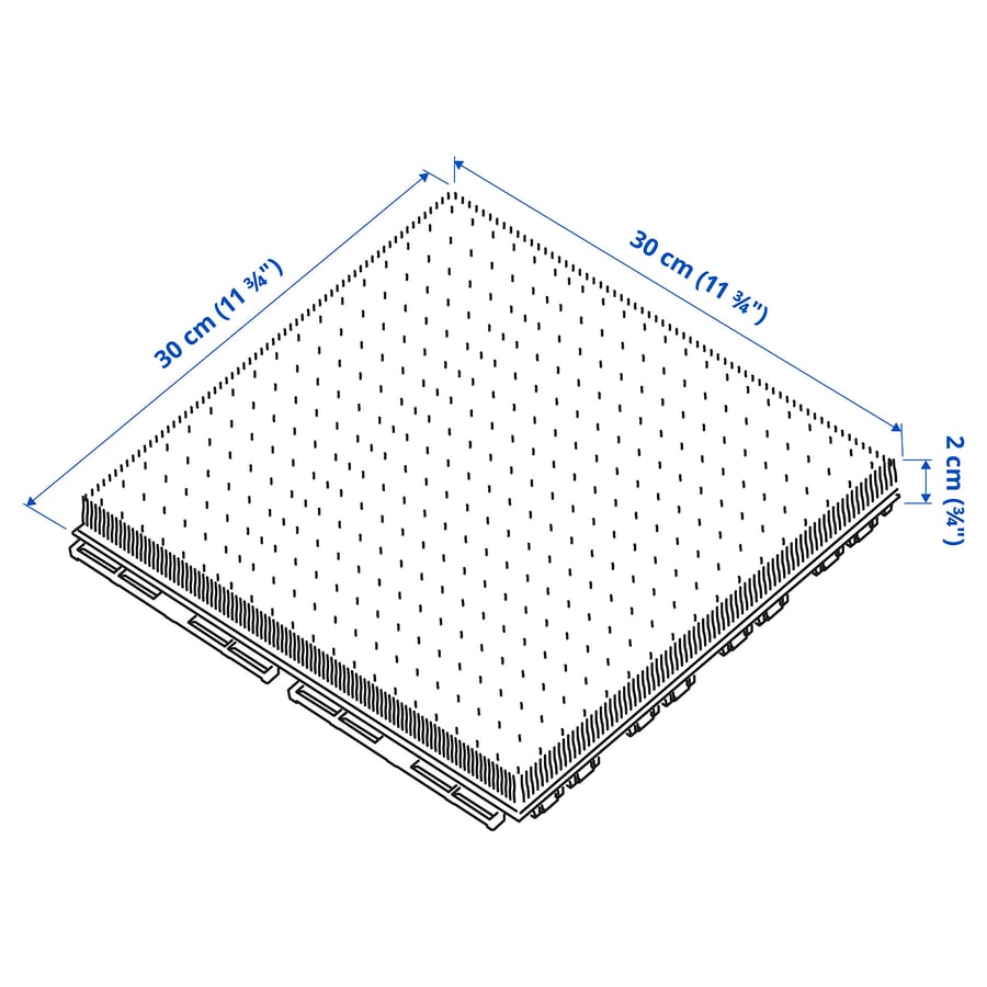 RUNNEN garden decking tiles, textile dark grey, 0.81 m² - IKEA UK
