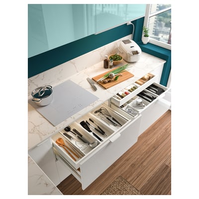 RUNSBÄCK custom made wall panel, matt white/marble effect high pressure ...