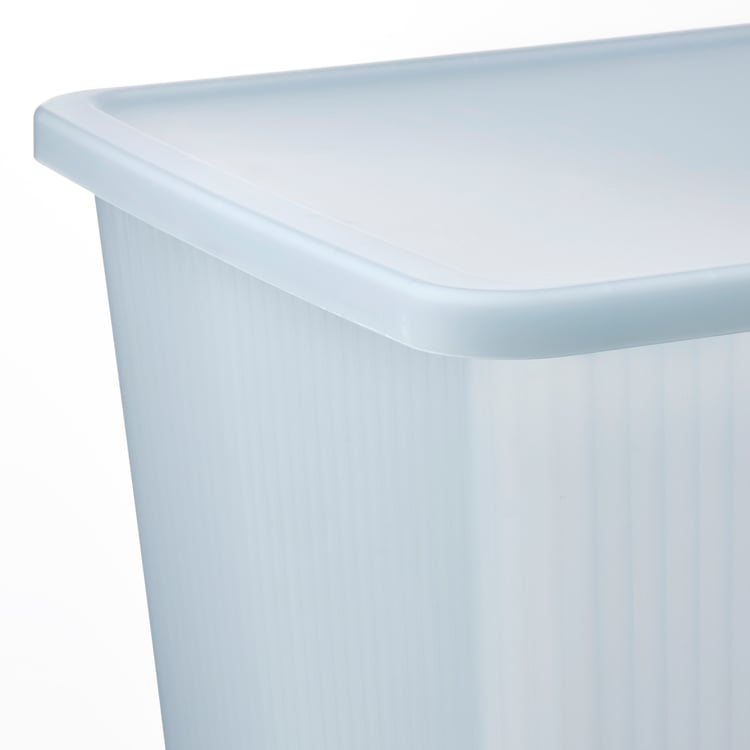 RYKTA storage box with lid, transparent grey-blue, 36x50x35 cm/44.5 l ...