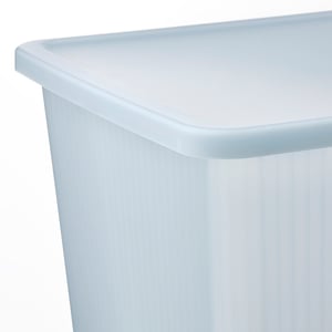 RYKTA Storage box with lid, transparent grey-blue, 36x50x35 cm/44.5 l ...