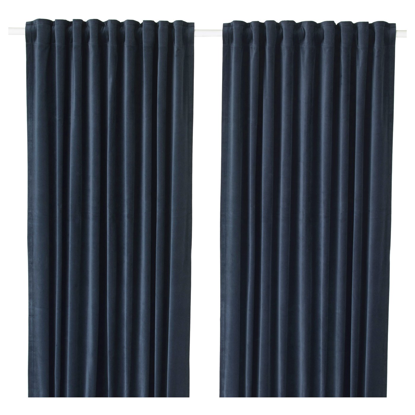 SANELA room darkening curtains, dark blue, velvet, 140x137 cm - IKEA UK