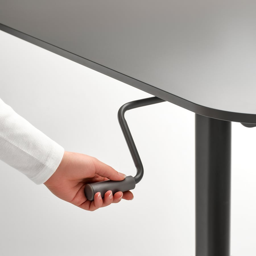 SEGRARE desk sit/stand, dark grey, 110x60 cm - IKEA UK