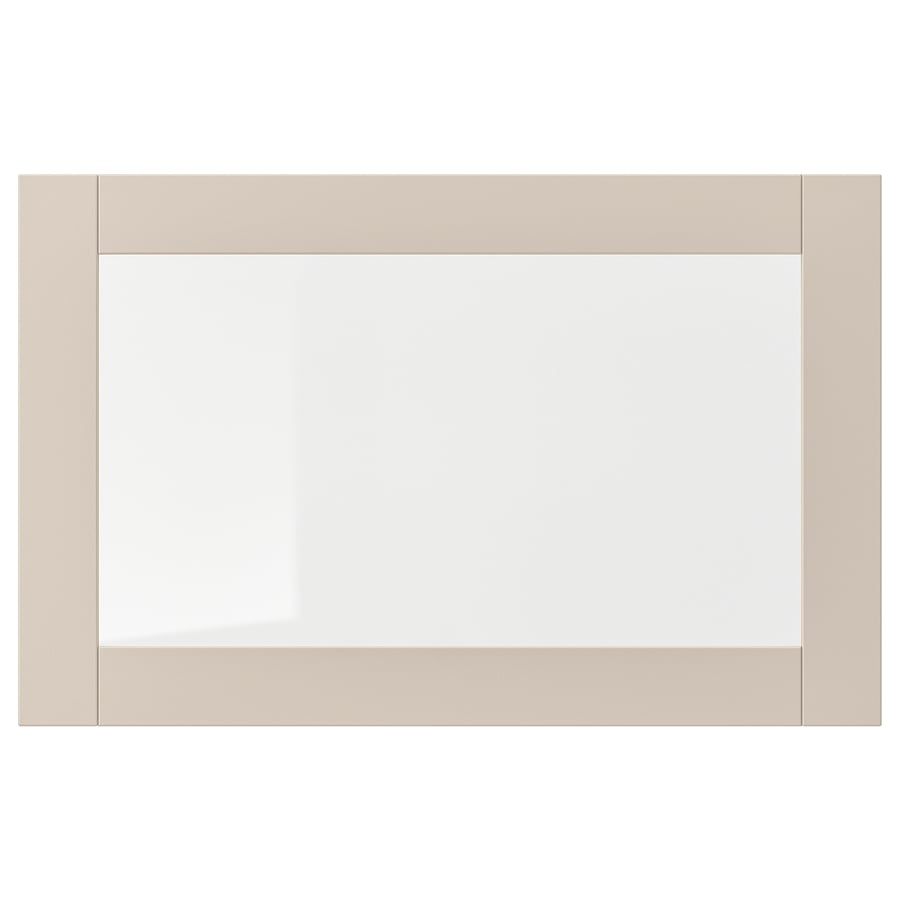 SINDVIK glass door, light grey-beige/clear glass, 60x38 cm - IKEA UK