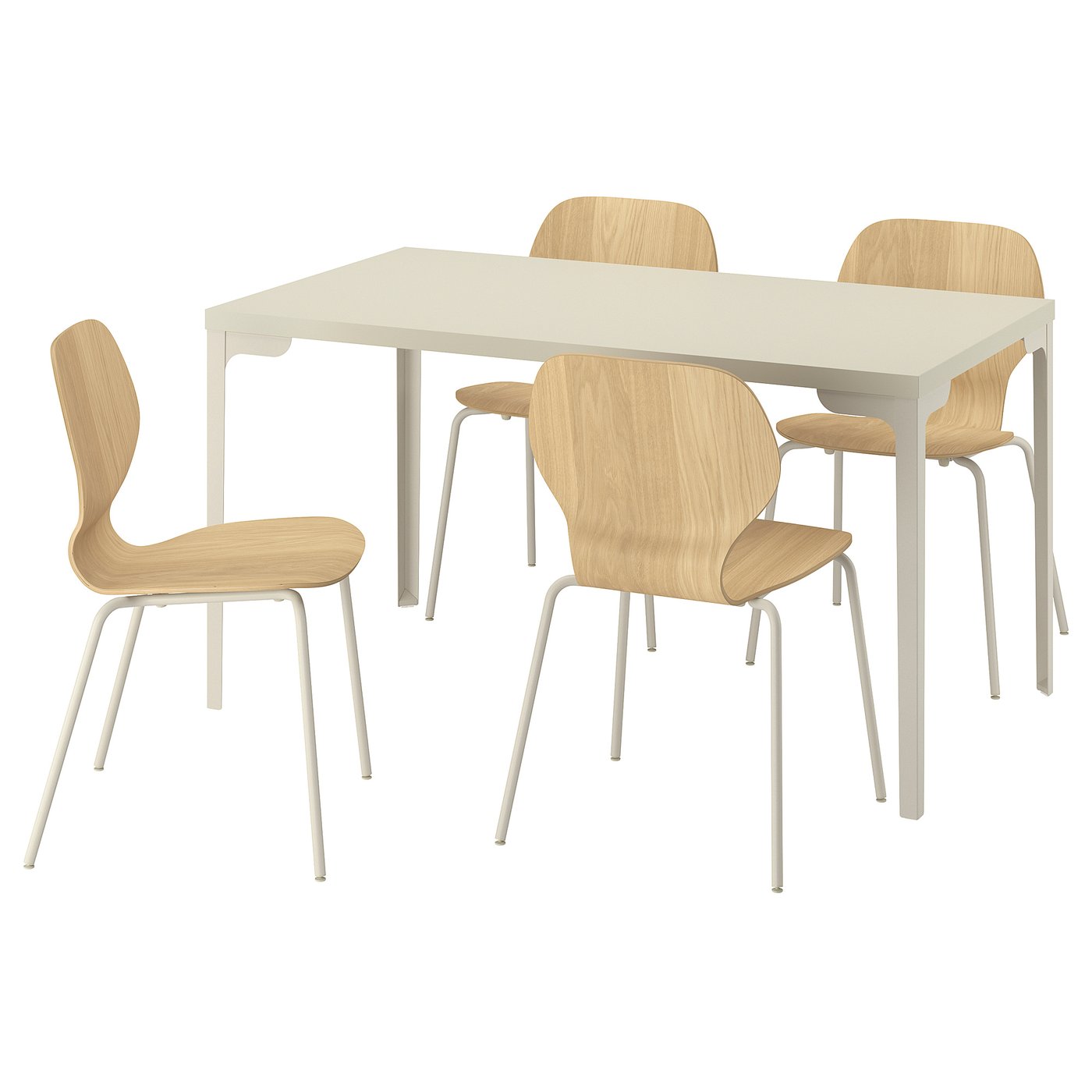 SKÅLSTA table and 4 chairs, light grey-beige straight light grey-beige ...