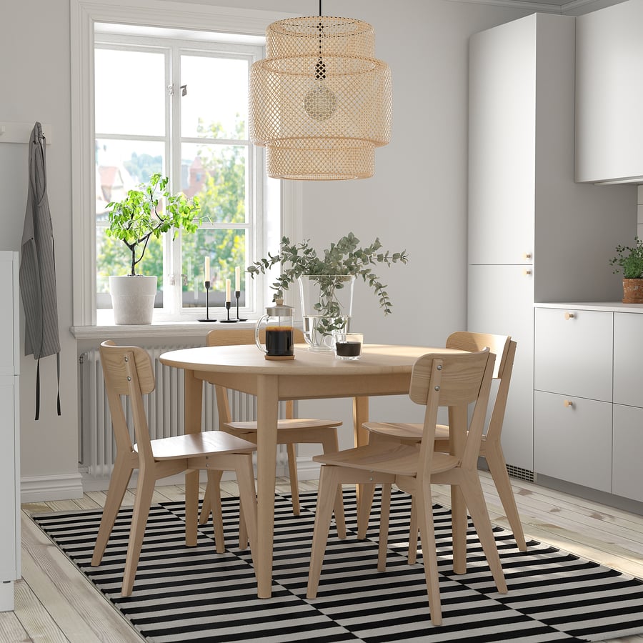 SKANSNÄS / LISABO dining table and 4 chairs, light beech veneer/ash ...