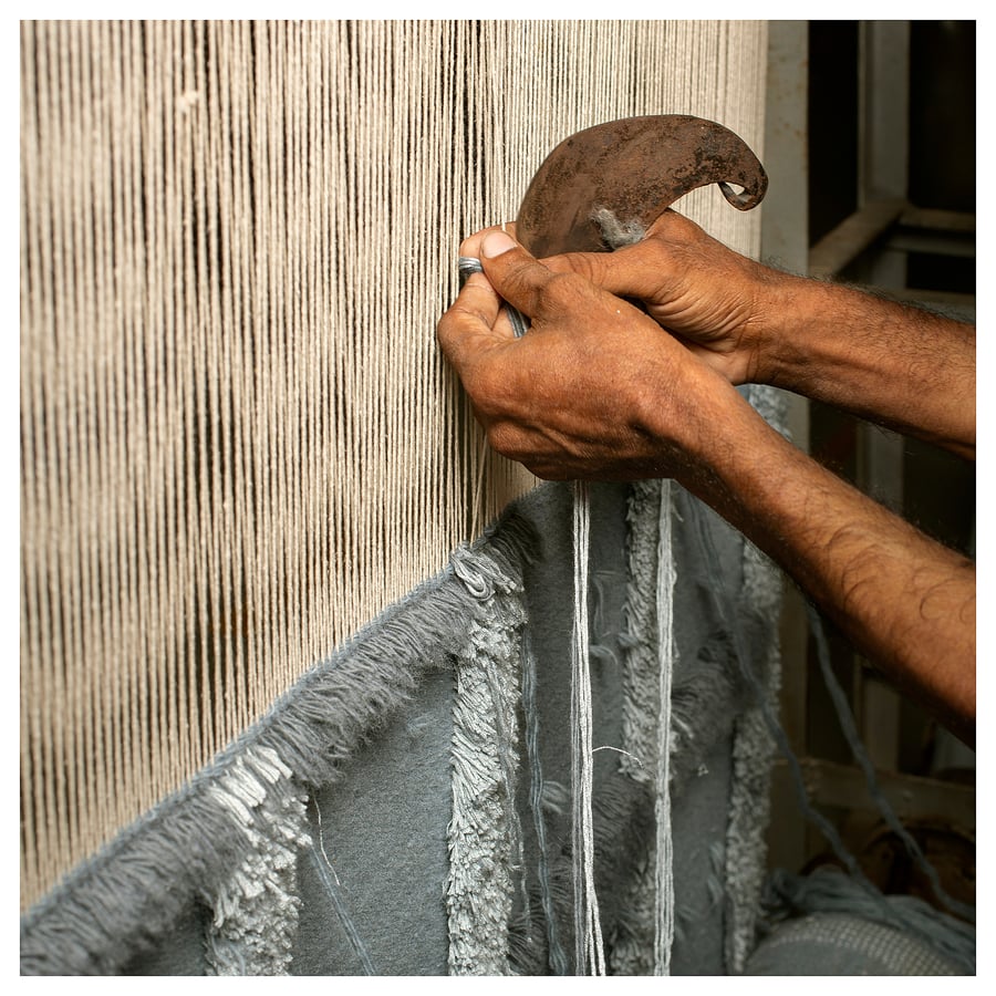 SKUGGSVINGEL light blue, wave patterned rug, 240x300 cm - IKEA UK